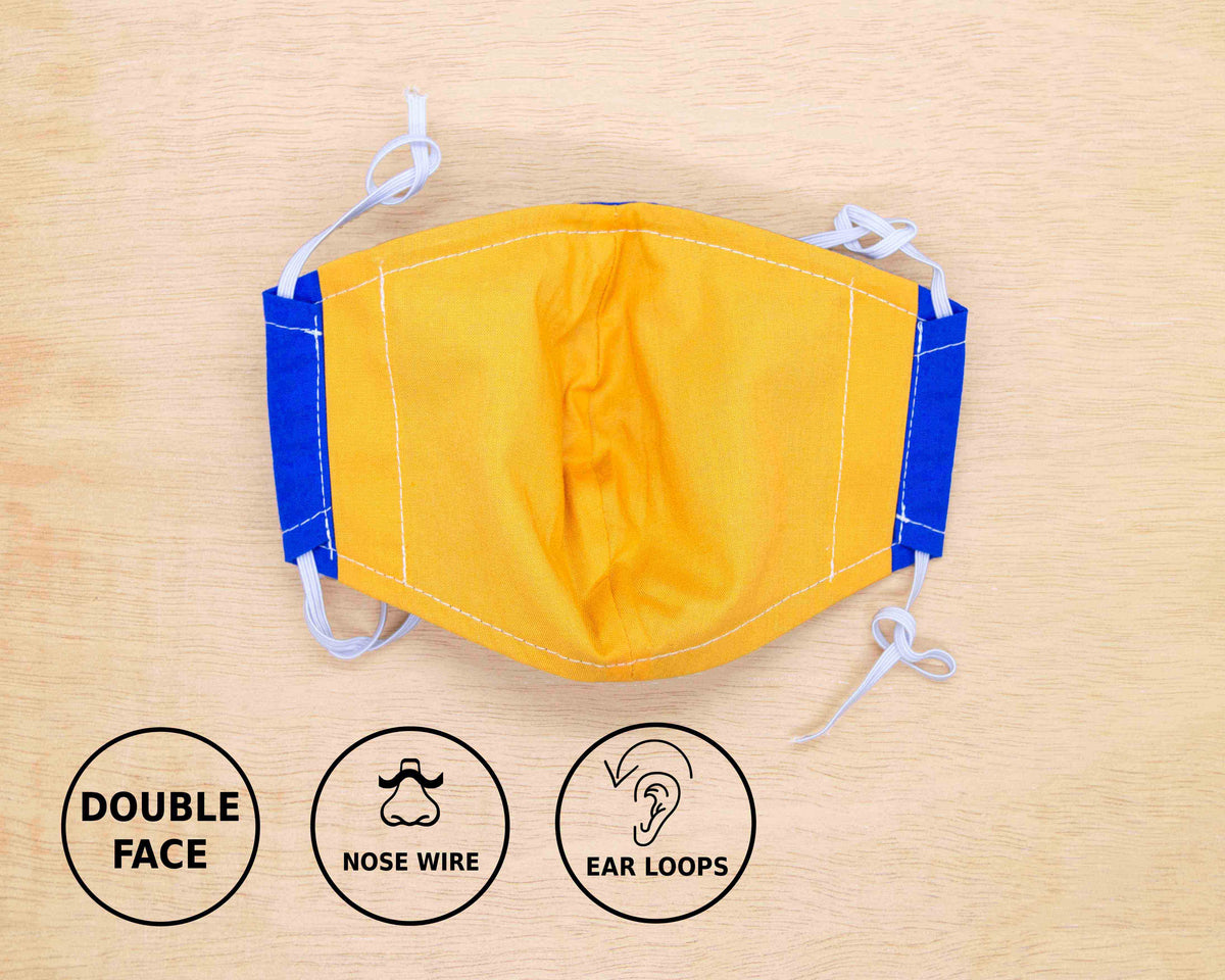 Blue Reusable Face Mask UK 3 Layer With Washable Filter – Monsieur Mask